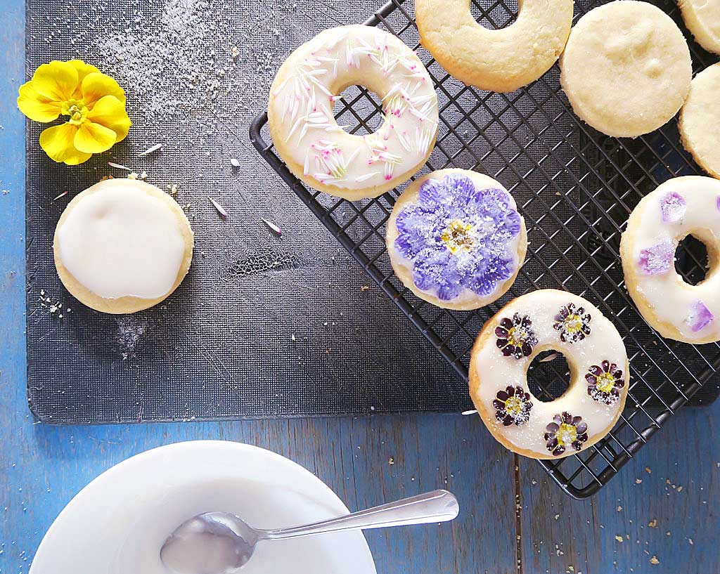 Shortbread Biscuits with Edible Flowers by The Listed Home
