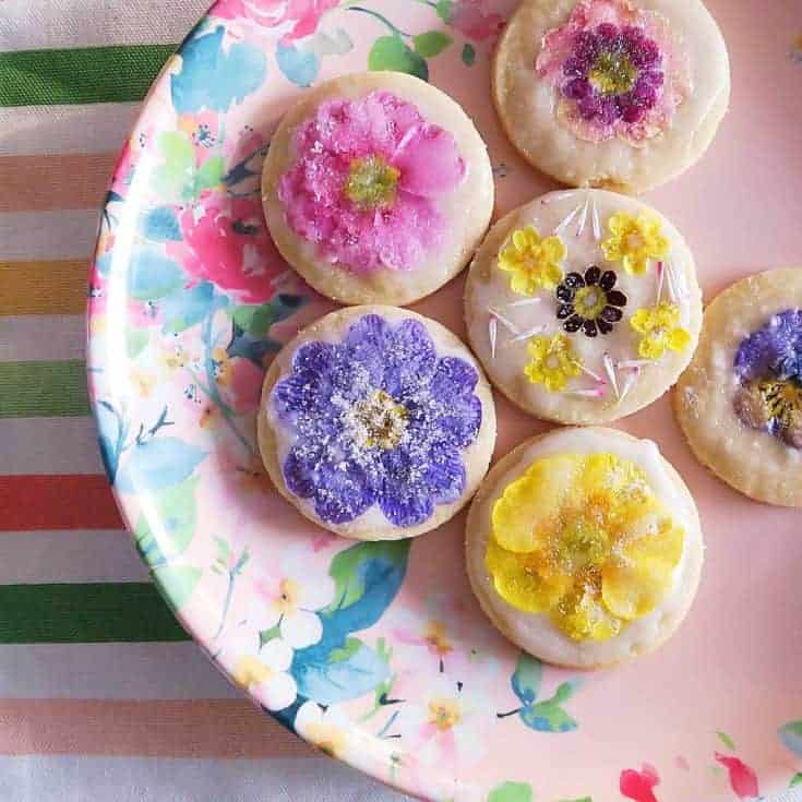 Shortbread Biscuits with Edible Flowers by The Listed Home