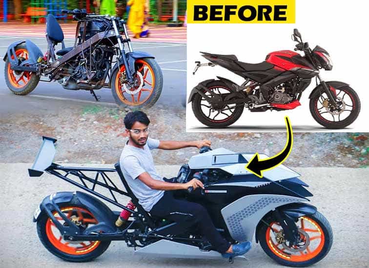 A Youtuber has made India's first Extra Long Wheelbase Bajaj Pulsar ...