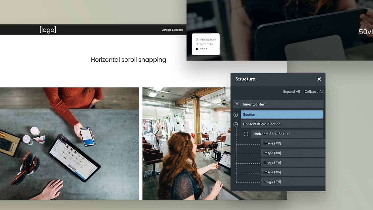 Vertical & Horizontal Scroll Snapping in Oxygen