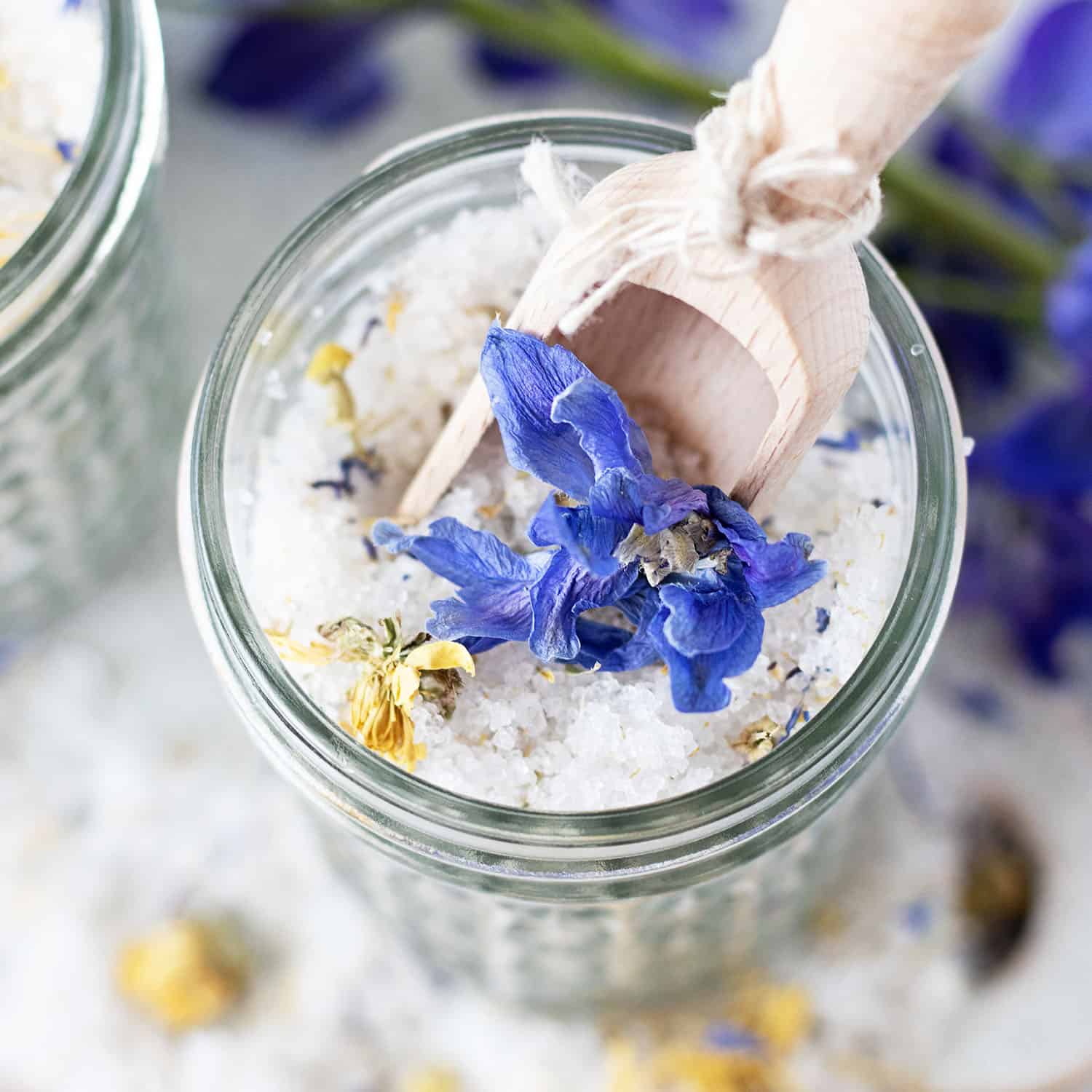 Summer Floral Bath Salt Recipe with Dried Flowers