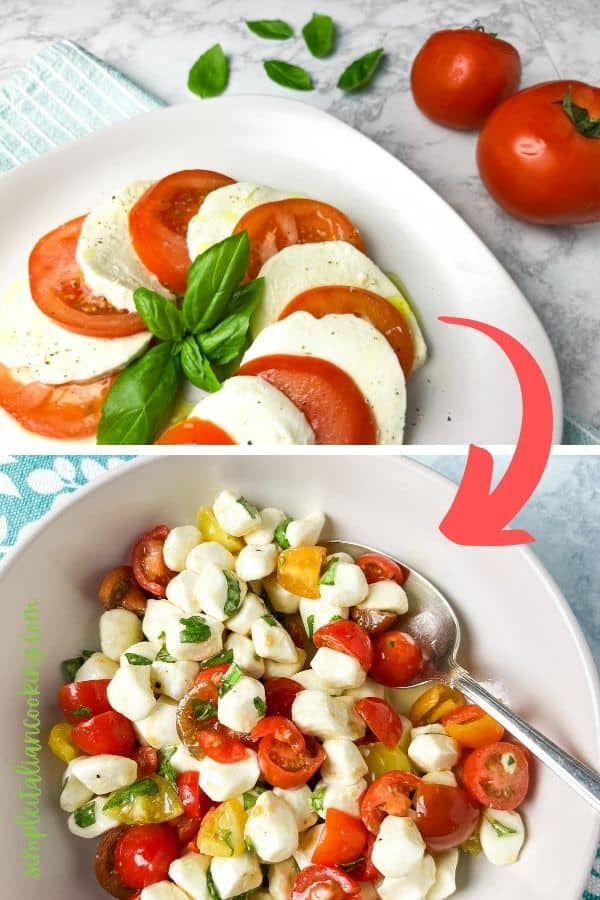 Easy Italian Caprese Salad with Cherry Tomatoes