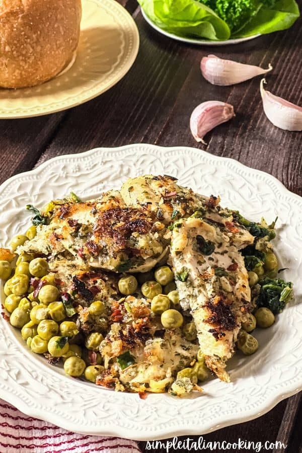 Delicious Italian recipe for chicken and peas