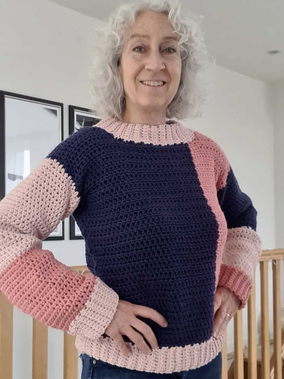 Color Block Sweater Crochet Pattern + Video Tutorial