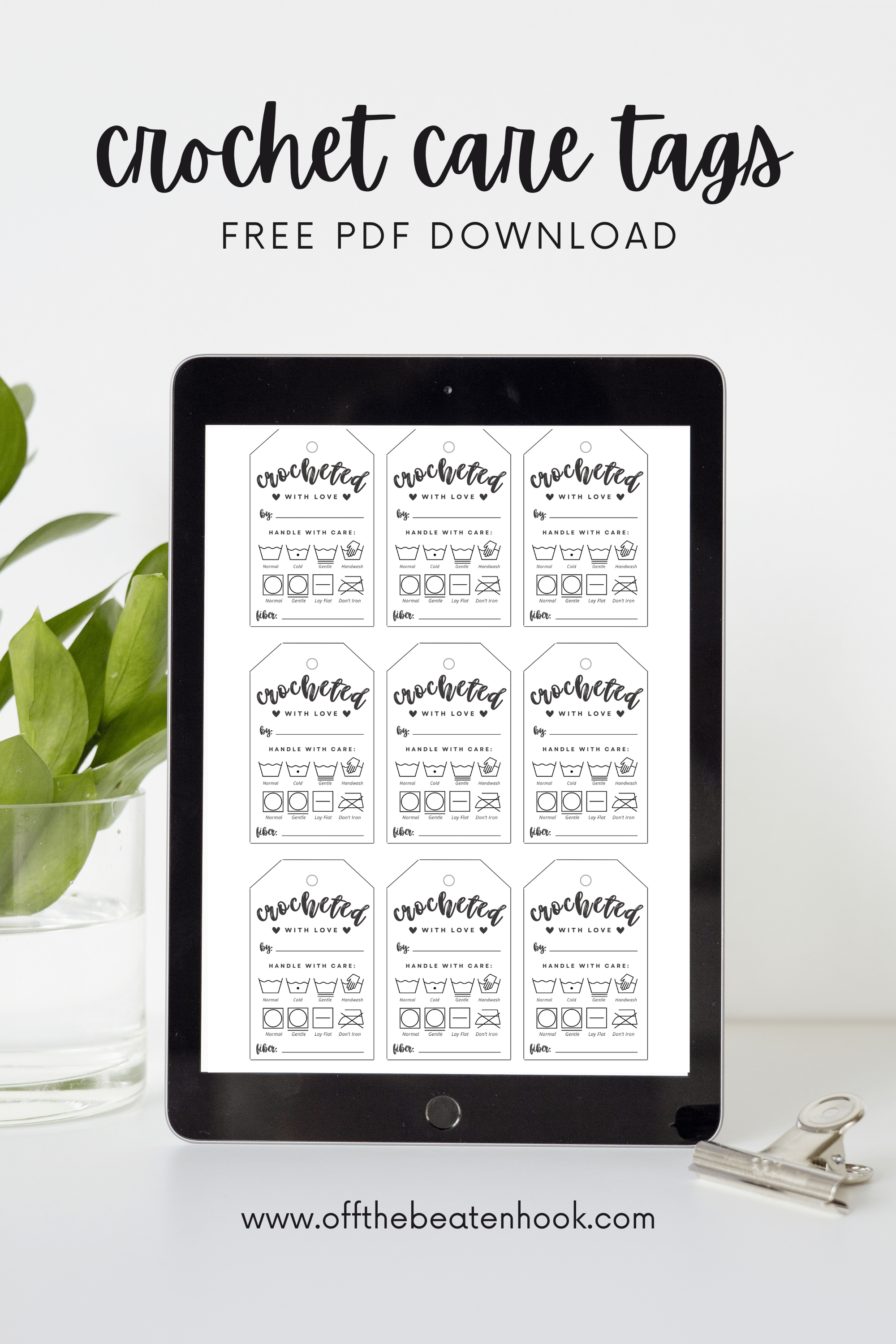 Crochet Care Tags: Free Printable Laundry Instructions