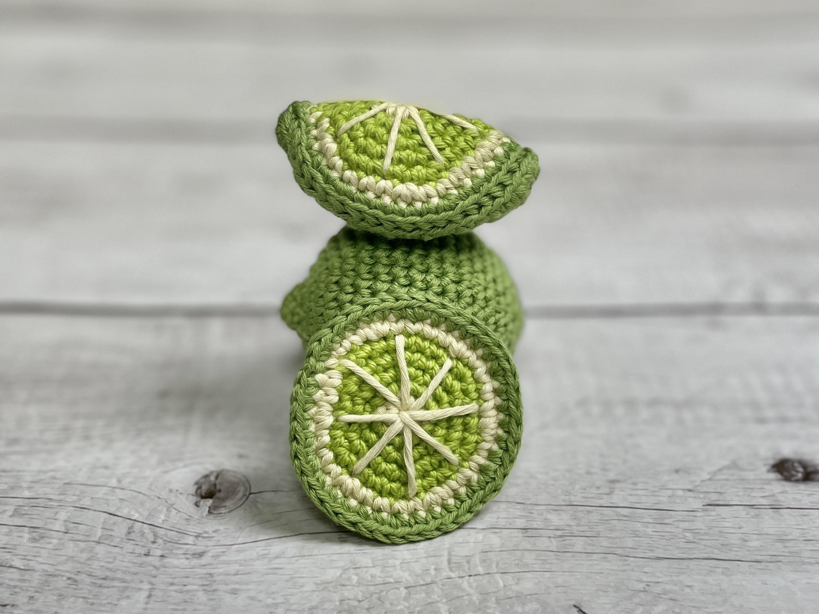 Crochet Lime Pattern 3 Ways: Whole, Wedge & Slice