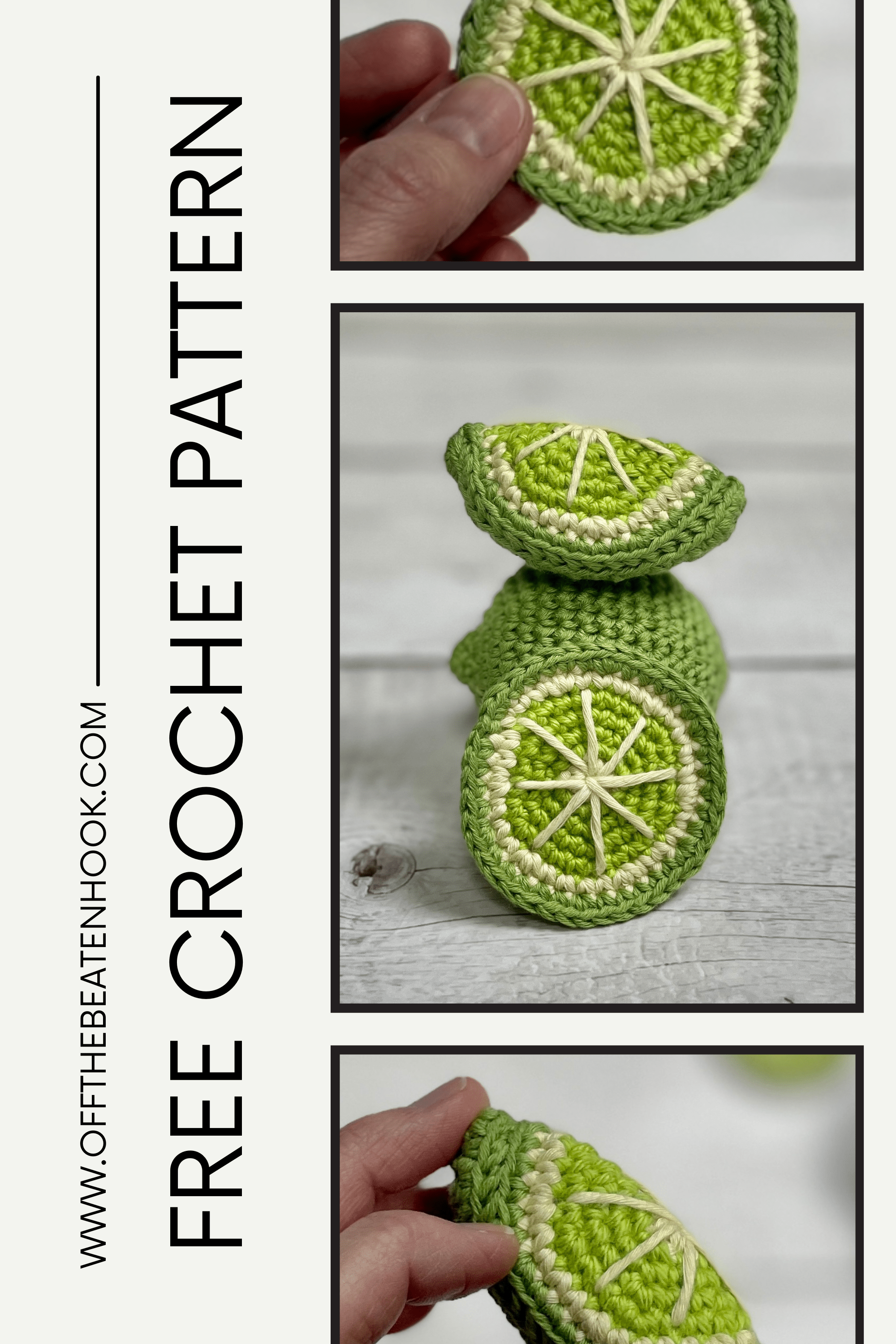 Crochet Lime Pattern 3 Ways: Whole, Wedge & Slice