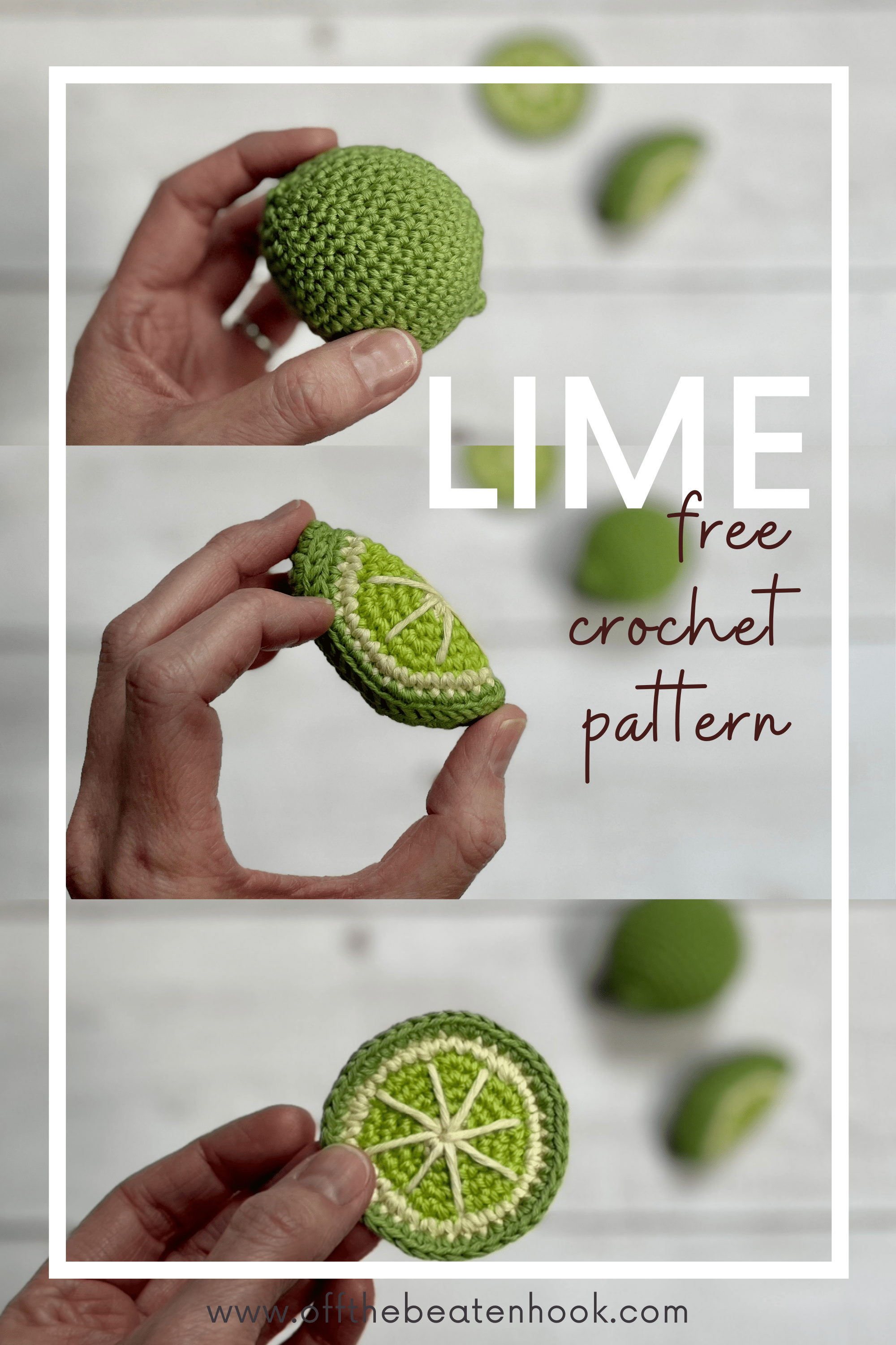 Crochet Lime Pattern 3 Ways: Whole, Wedge & Slice