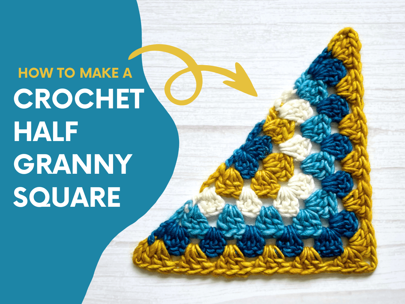 How to Make a Crochet Half Granny Square + Video Tutorial - Off the ...