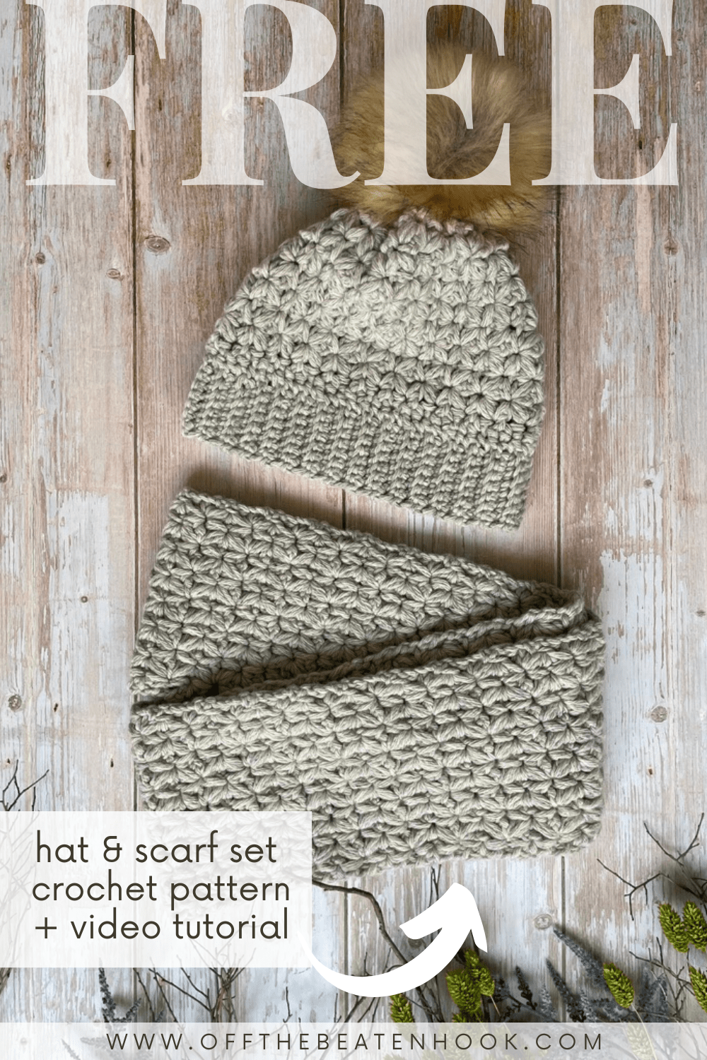Crochet Hat and Scarf Pattern: The Halcyon Free Pattern Set