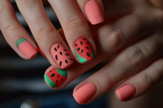Juicy and Fresh: 20 Watermelon Nail Designs You'll Love - Luxe Luminous