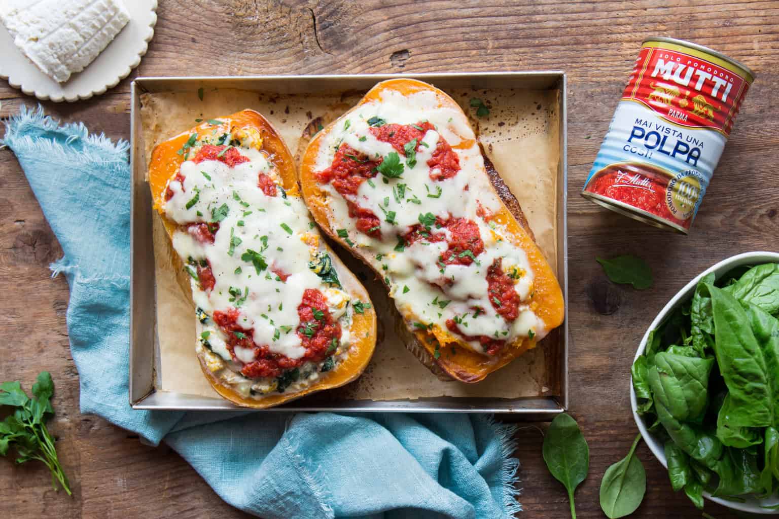 Stuffed Butternut Squash with Tomato sauce | Mutti Recipe
