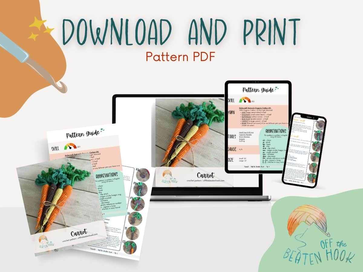 Crochet Carrot Pattern - Free Pattern in 2 Sizes