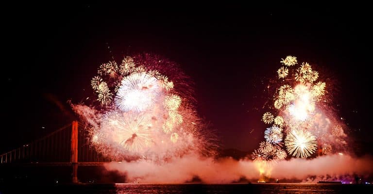 SF's Big Golden Gate Bridge Fireworks Show for USA's 250th Anniv.