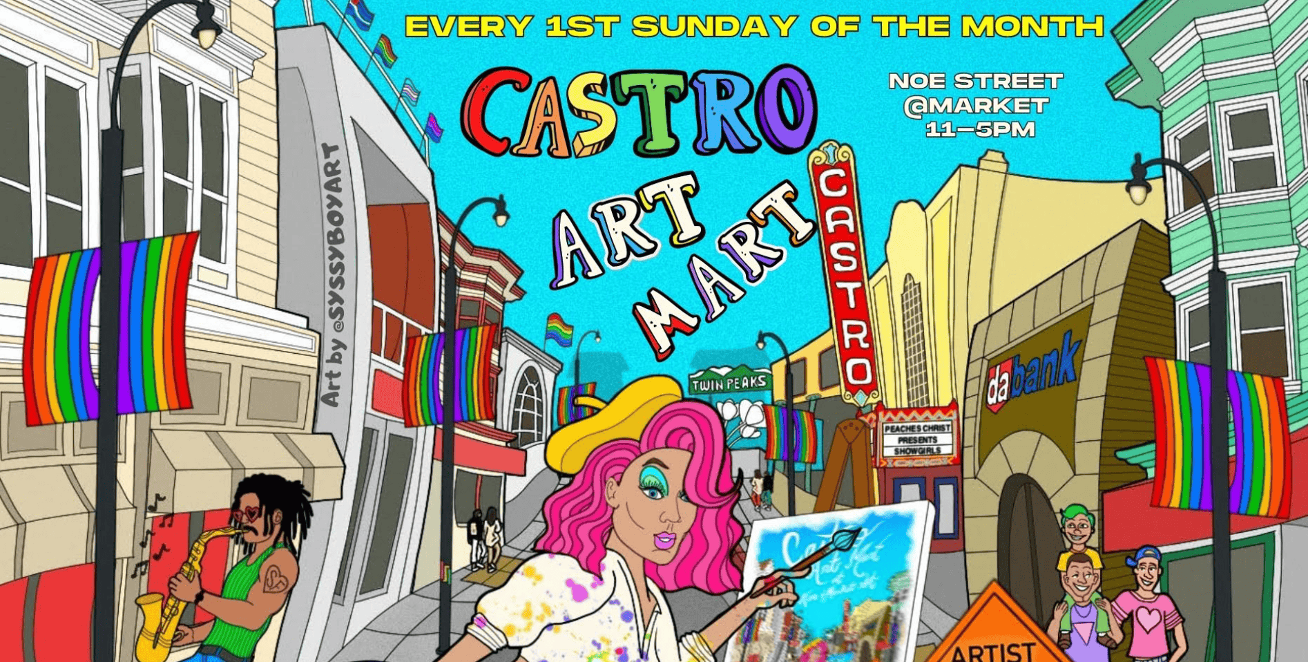 "Castro Art Mart" Mini Block Party on Noe St. (Every First Sunday)