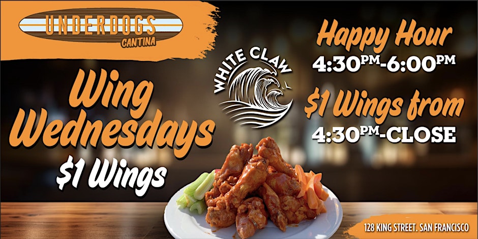 $1 Wing Wednesdays at Underdogs Cantina (SoMa)