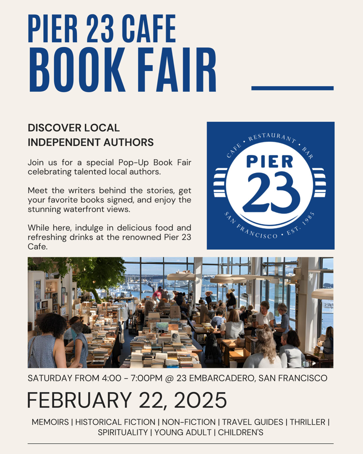 Pier 23 Cafe Pop-Up Book Fair (SF)