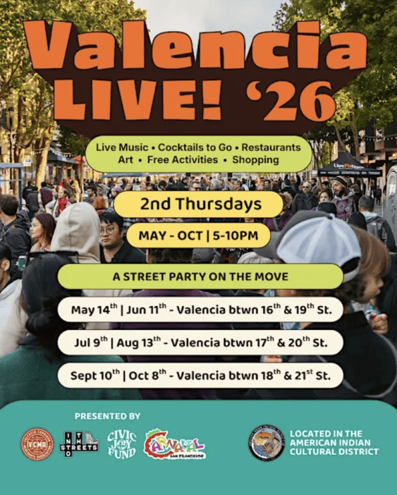 SF's "Valencia Live" Night Market in The Mission (Every 2nd Thu)
