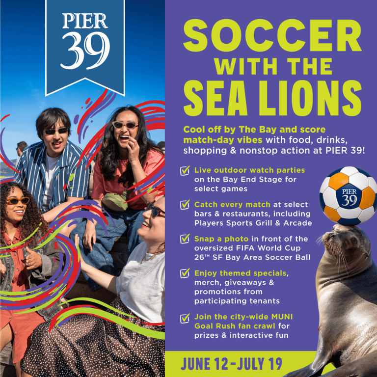 Soccer Watch Parties at PIER 39's Outdoor Screen (June 12 - July 19)