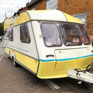 Painting a Caravan Exterior by The Listed Home