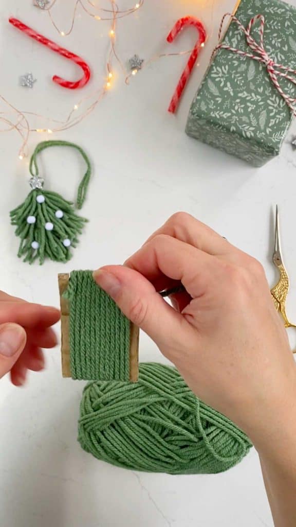 Make a Simple Yarn Christmas Tree Garland