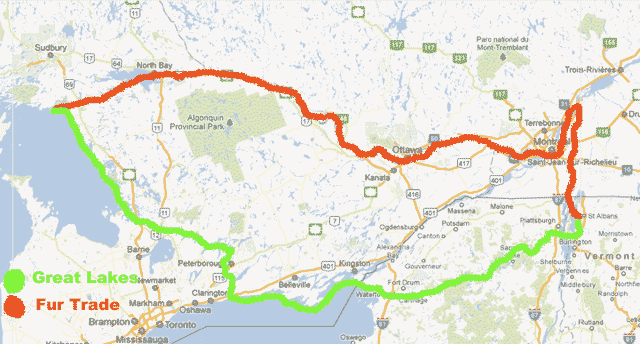 What route should we follow through the Great Lakes?