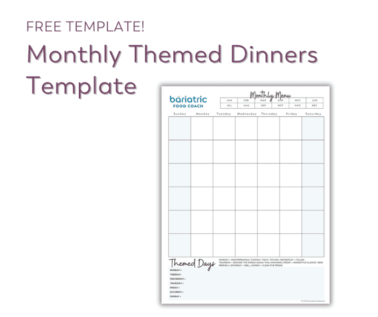 Free Meal Planning Templates for Bariatric Patients | Bariatric Food Coach