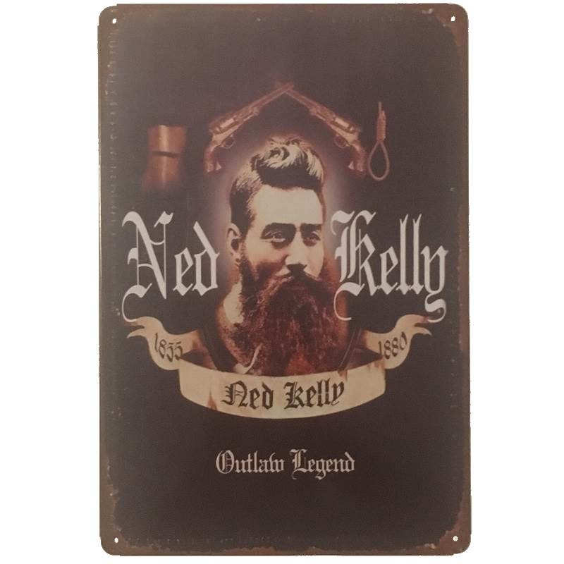 Ned Kelly Outlaw Legend Tin Sign 30x20cm - Kidscollections