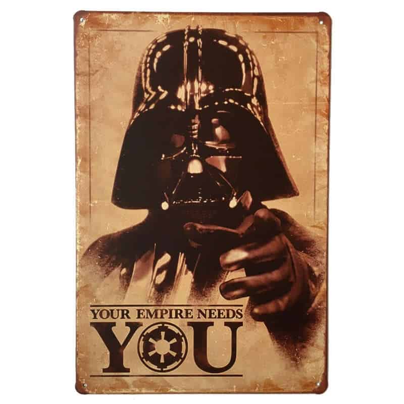 Star Wars Vader Sign 30x20cm - Tin Sign - Kidscollections