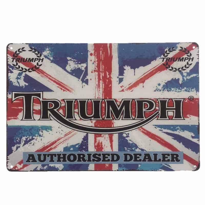 Triumph Authorised Dealer Sign 30x20cm - British Bike - Kidscollections