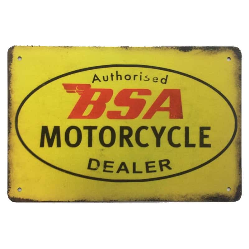 BSA Motorcycle Dealer Sign 30x20cm - Kidscollections