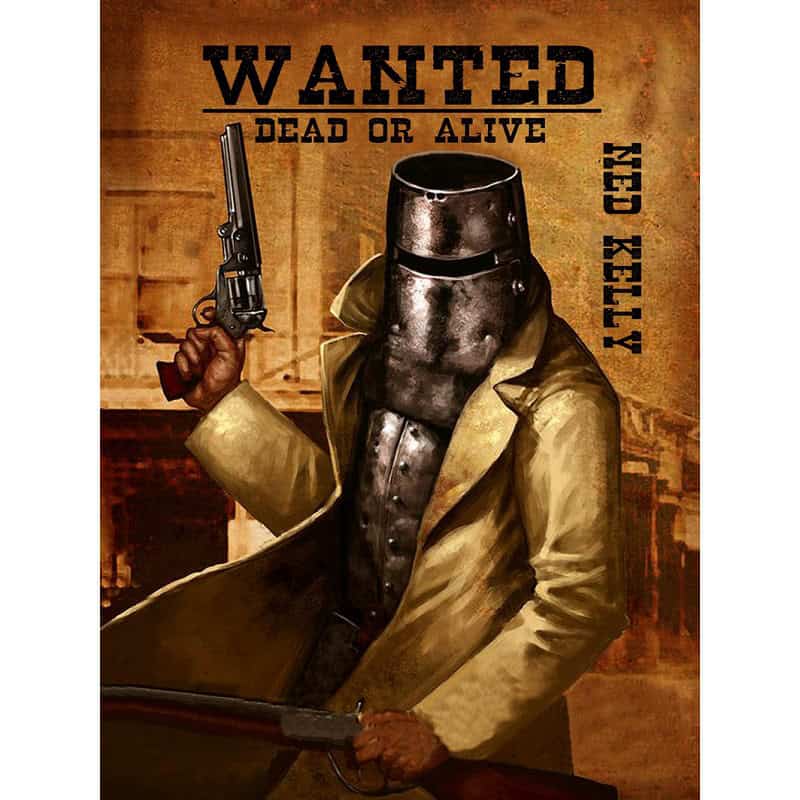 Large Ned Kelly Wanted Sign 40x30cm - Kidscollections