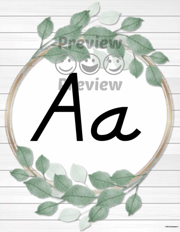 Alphabet Posters Farmhouse Eucalyptus Theme | Made By Teachers