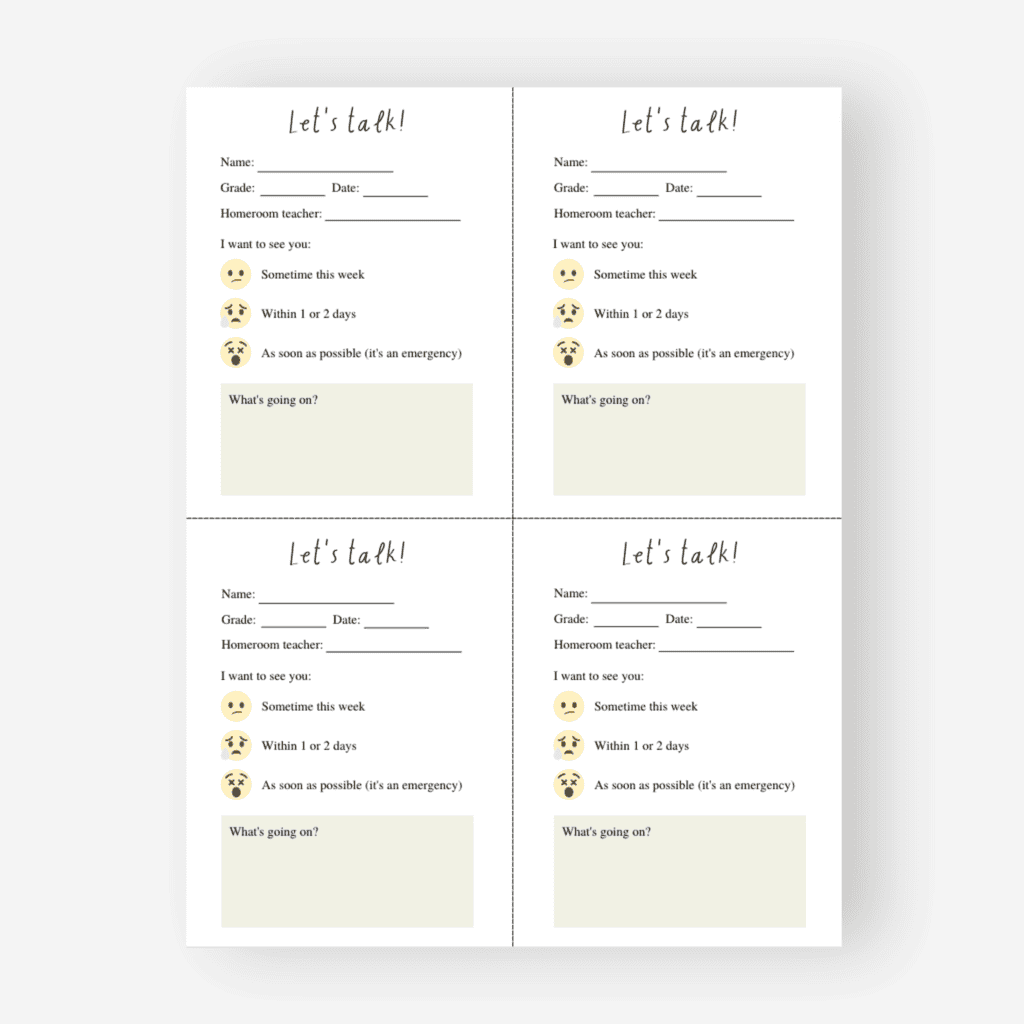 School Counseling Student Self Referral Forms, Counseling Request Cute ...