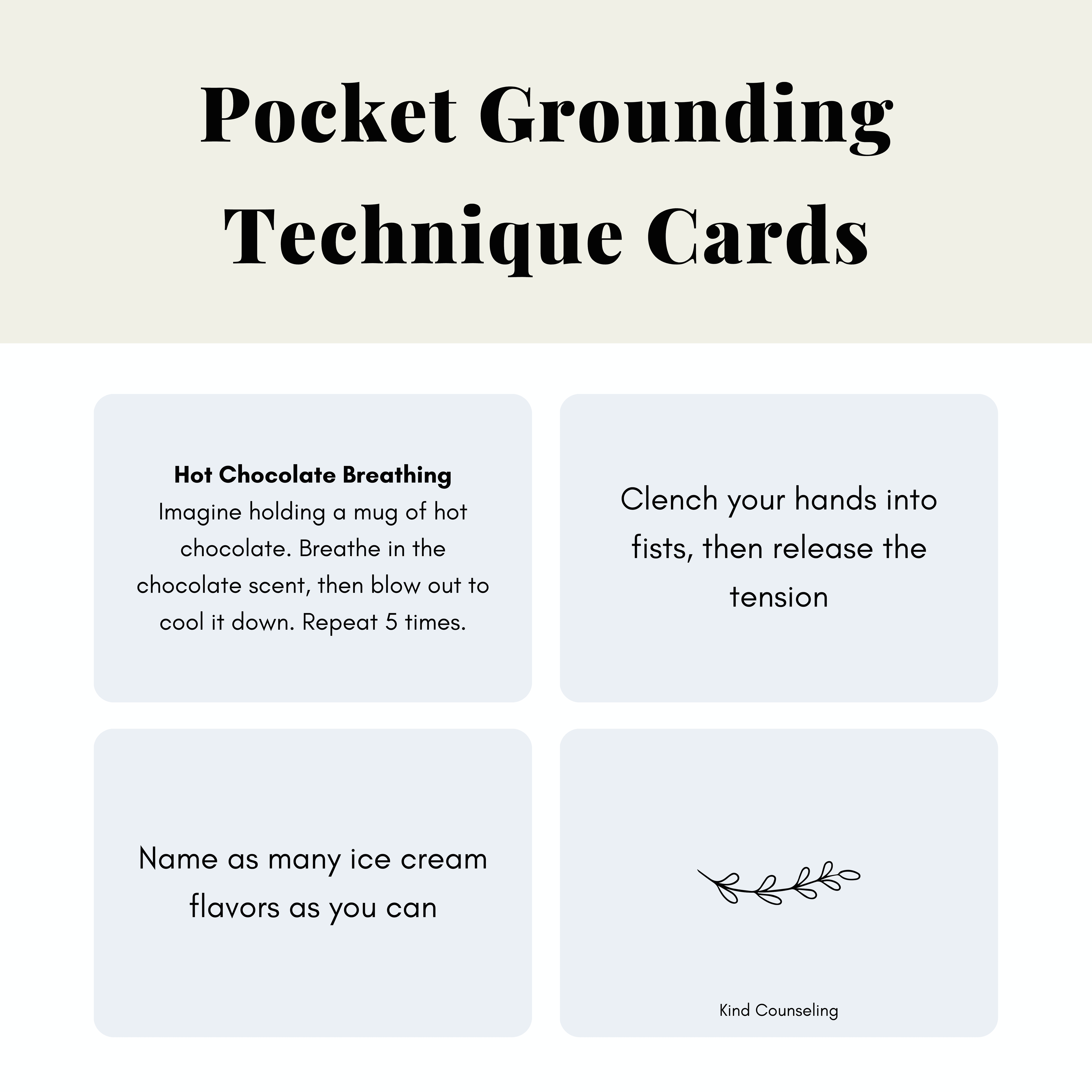 Pocket Grounding Technique Cards | Coping Skill Printable | Mindfulness ...