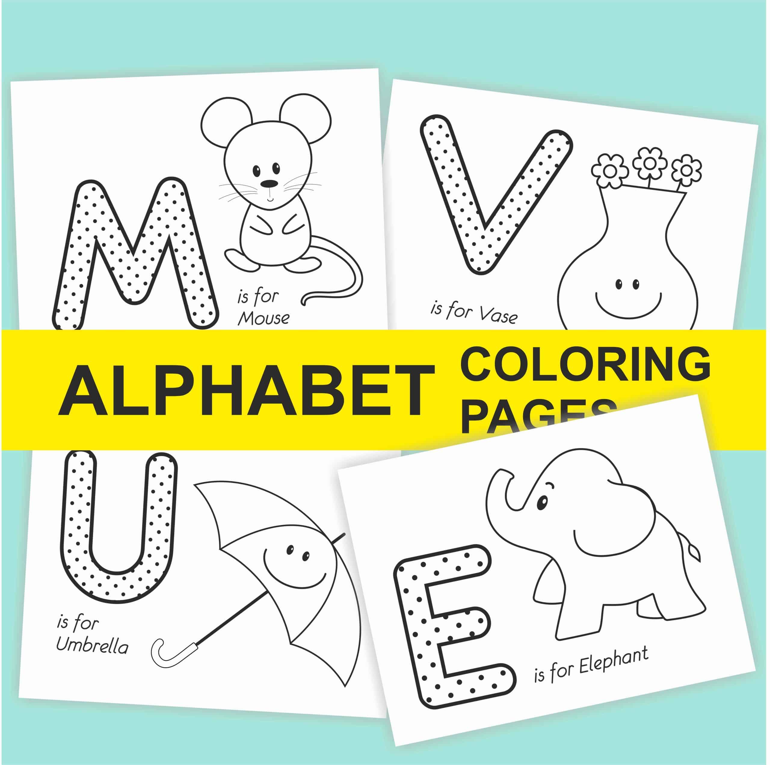 Printable Alphabet Coloring Pages Worksheets for kids, toddlers ...