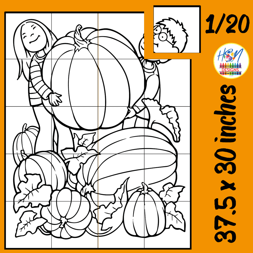 Fall Bulletin Board Pumpkin - Seasonal Collaborative Poster Art Class ...