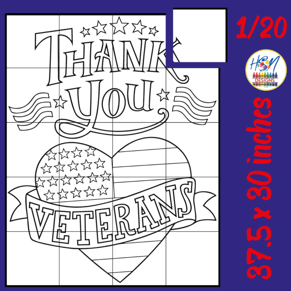 Thank You Veterans Day Collaborative Art Project Coloring Pages ...