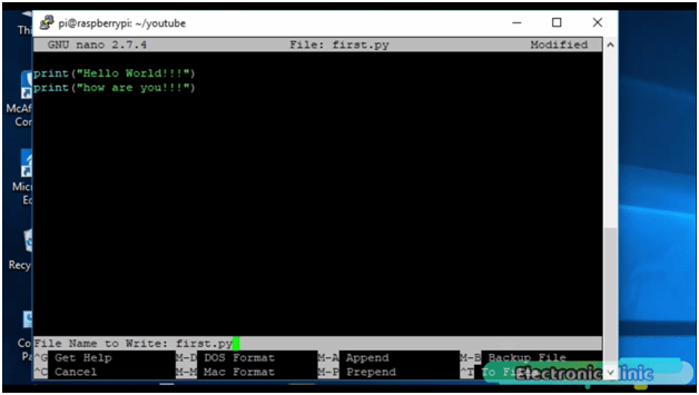 Raspberry Pi first Program and Basic commands, Python Programming