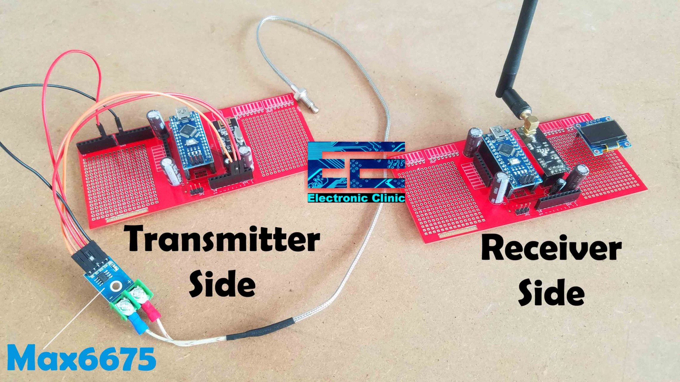 NRF24L01 Wireless Industrial Temperature Monitoring System using Arduino & Max6675