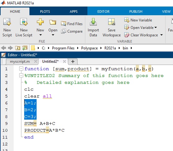 Scripts And Functions In Matlab Explained With Example Codes