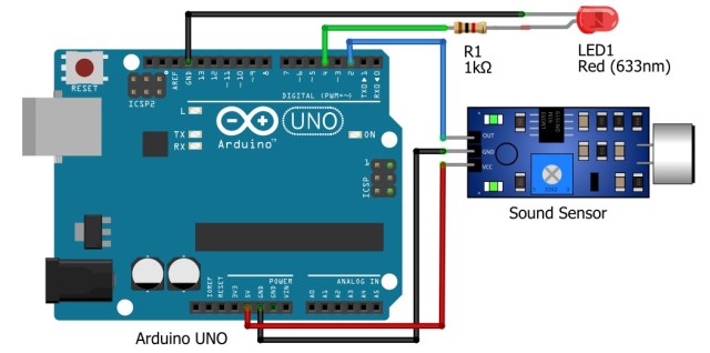 KY-038 Sound Sensor with Arduino Circuit & Code, Clap project