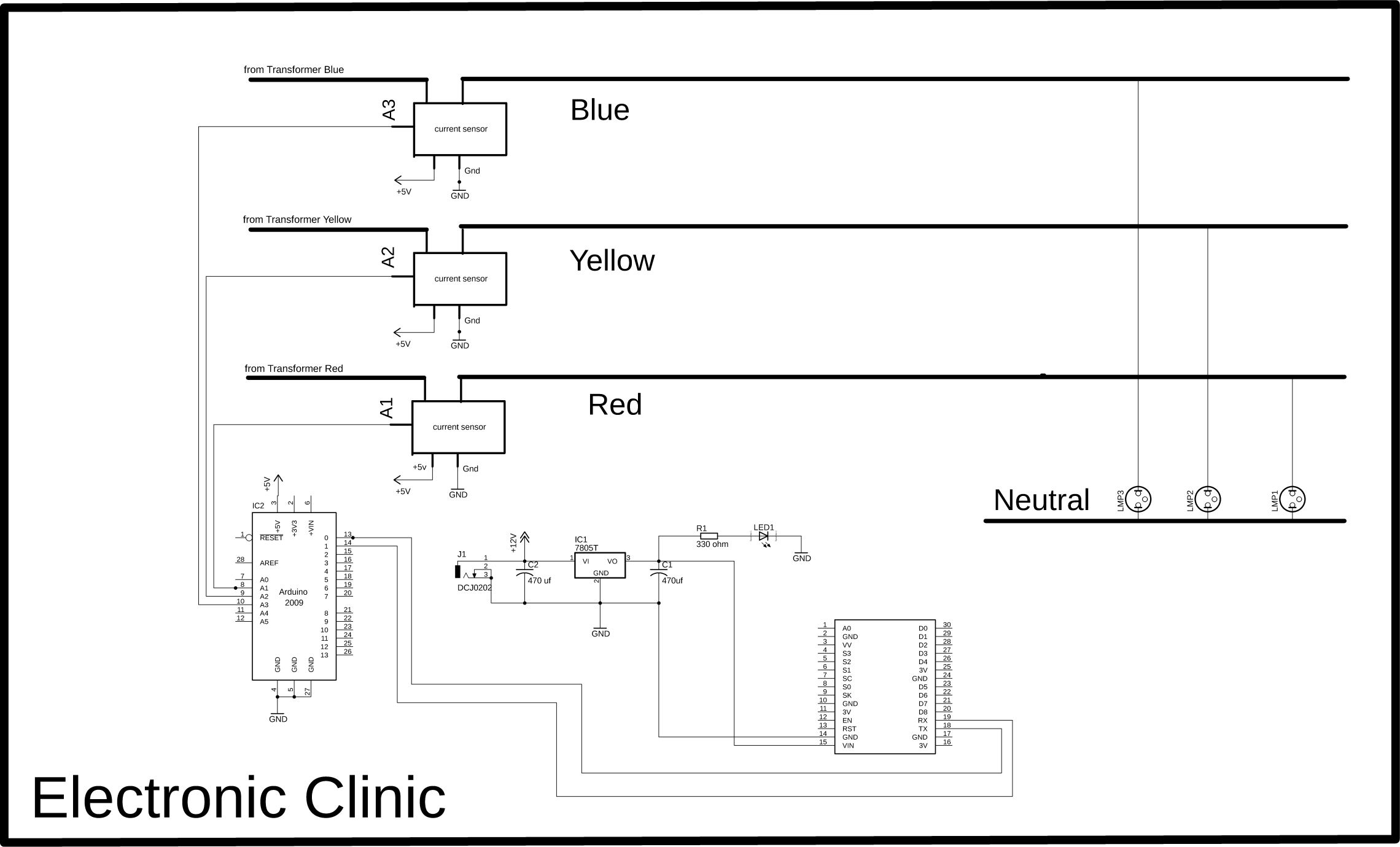 Load balancing of a 3 Phase Transformer, Arduino 3 Phase Load Balancer