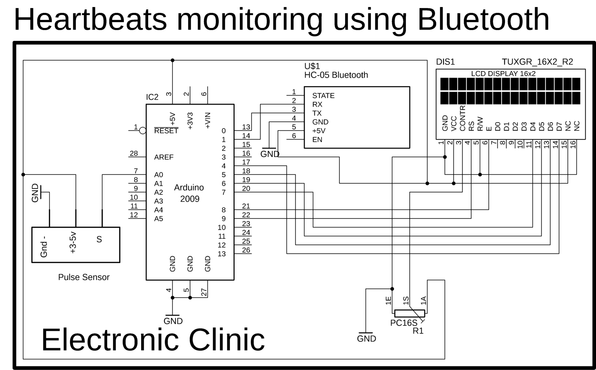 Pulse Sensor or Heart rate measurement using Arduino & Bluetooth