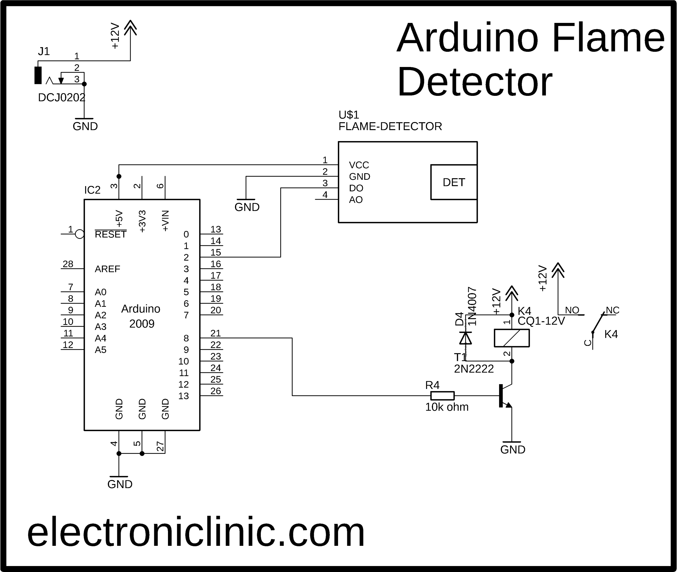 Flame Sensor Arduino, Fire Sensor Arduino, Circuit and programming
