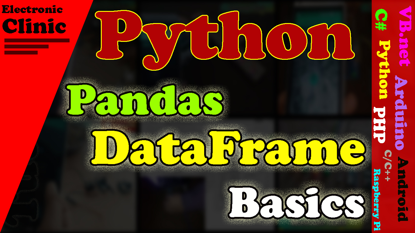 Python Pandas Dataframe Basics Electronic Clinic