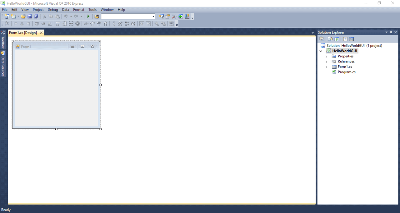 C Windows Forms Application How To Create First Window Form 2978