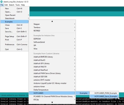 PCA9685 Servo Driver Arduino circuit diagram and Code
