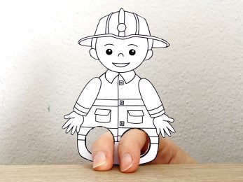 fireman puppet template
