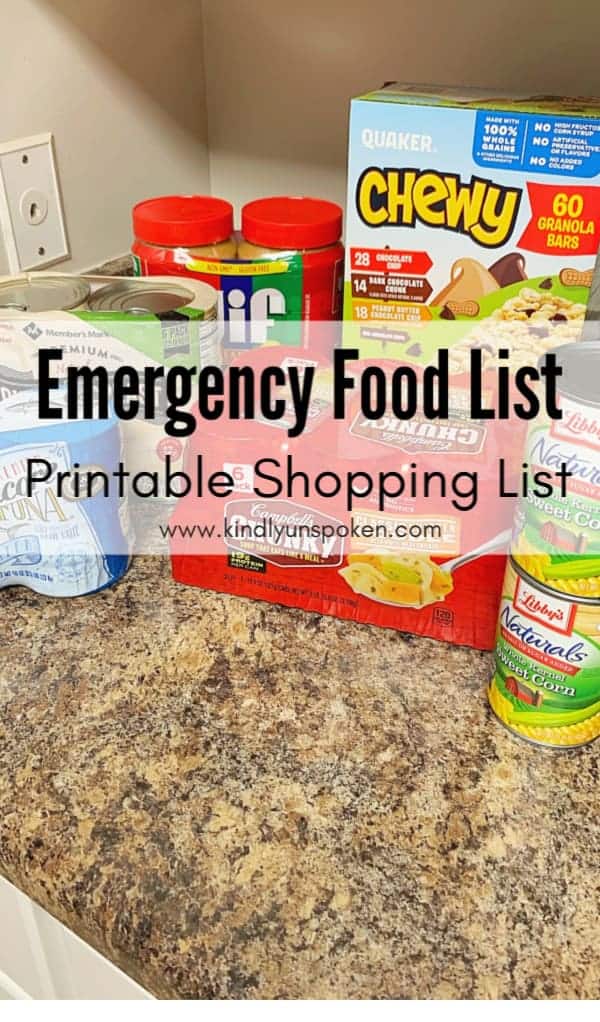 Non Perishable Food Items For Emergency Kit